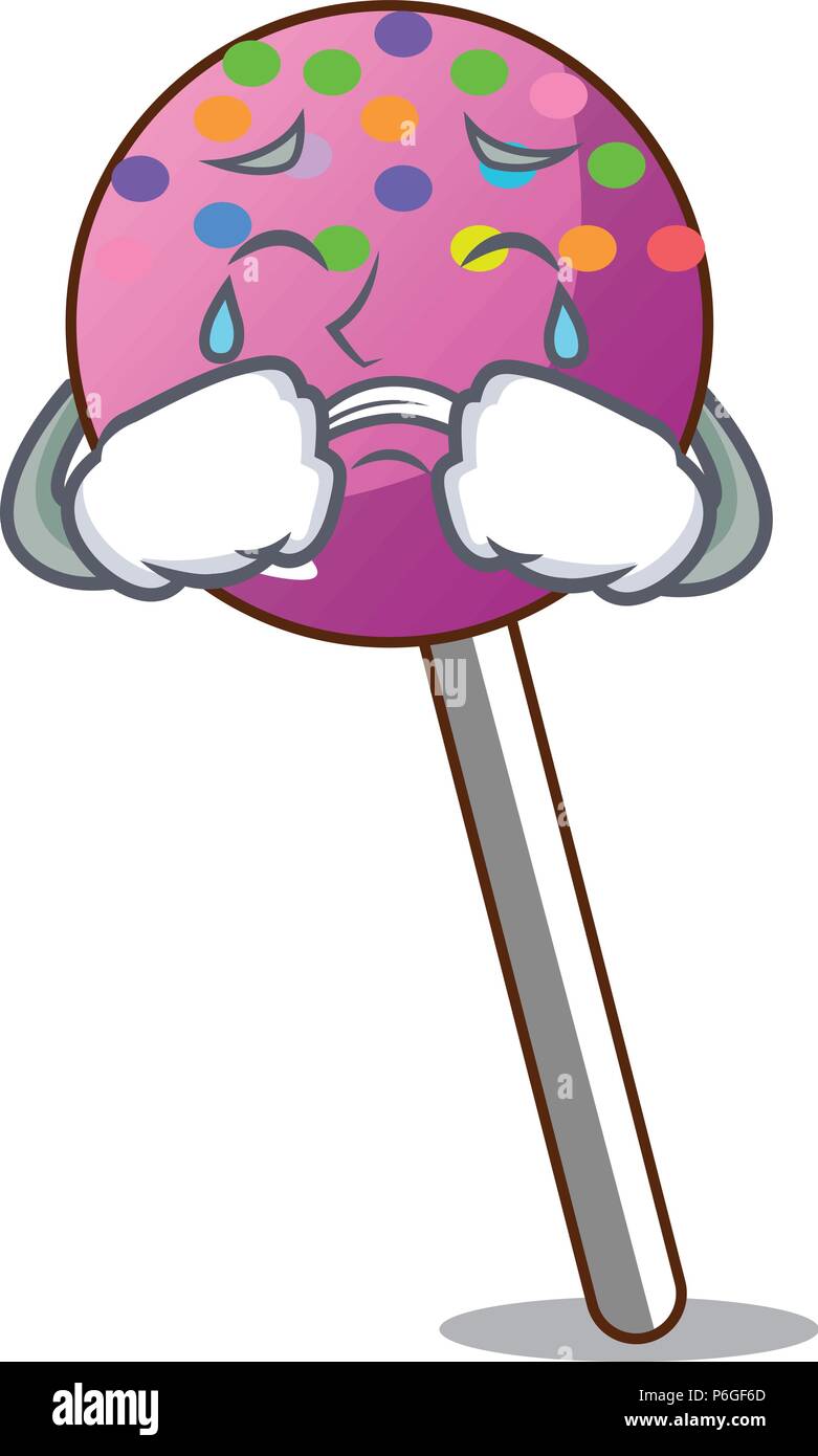 Crying lollipop with sprinkles mascot cartoon Stock Vector Image & Art ...