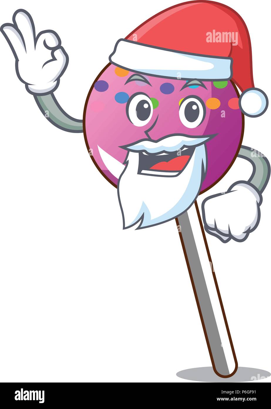 Santa lollipop with sprinkles mascot cartoon Stock Vector Image & Art ...
