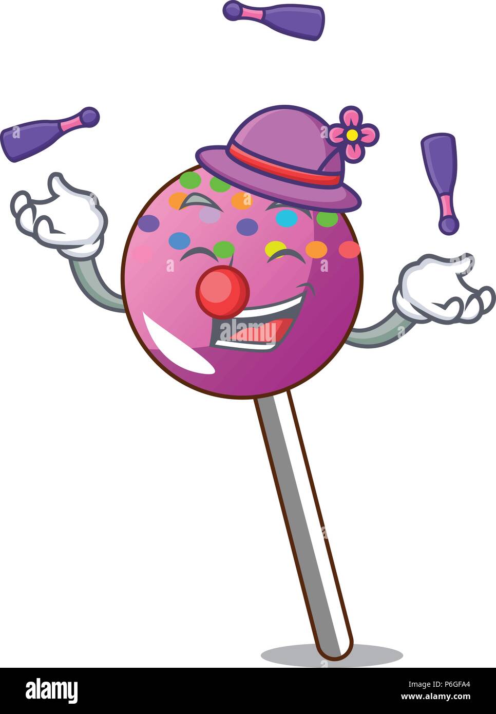 Juggling lollipop with sprinkles mascot cartoon Stock Vector Image ...