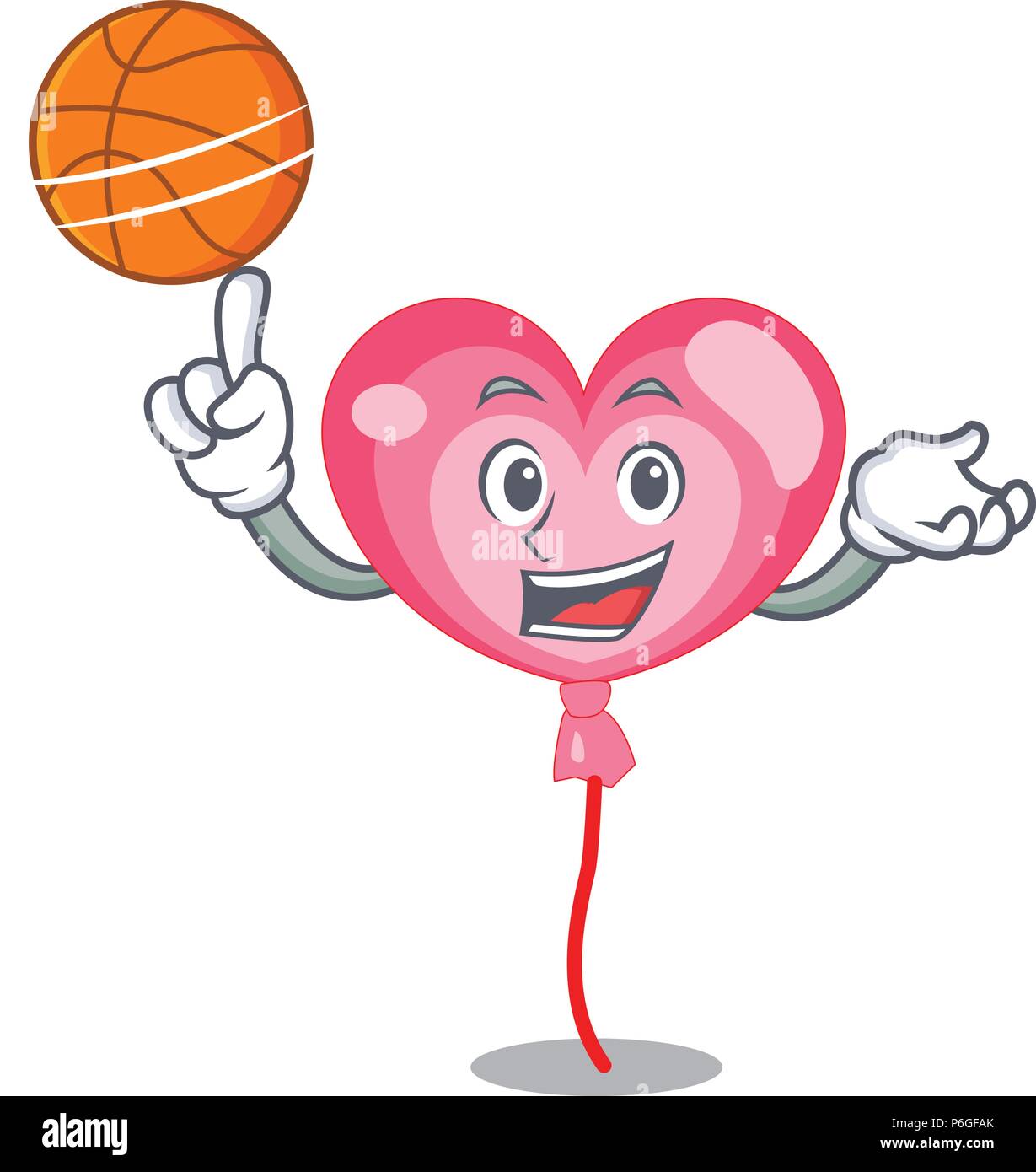 With basketball ballon heart character cartoon Stock Vector Image & Art ...