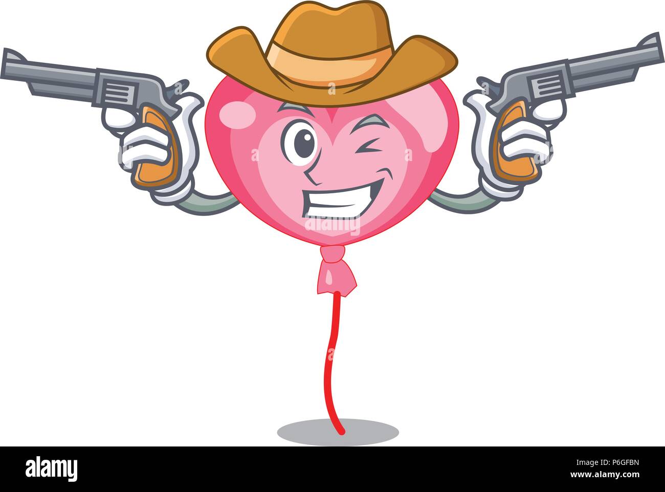 Cowboy ballon heart character cartoon Stock Vector Image & Art - Alamy