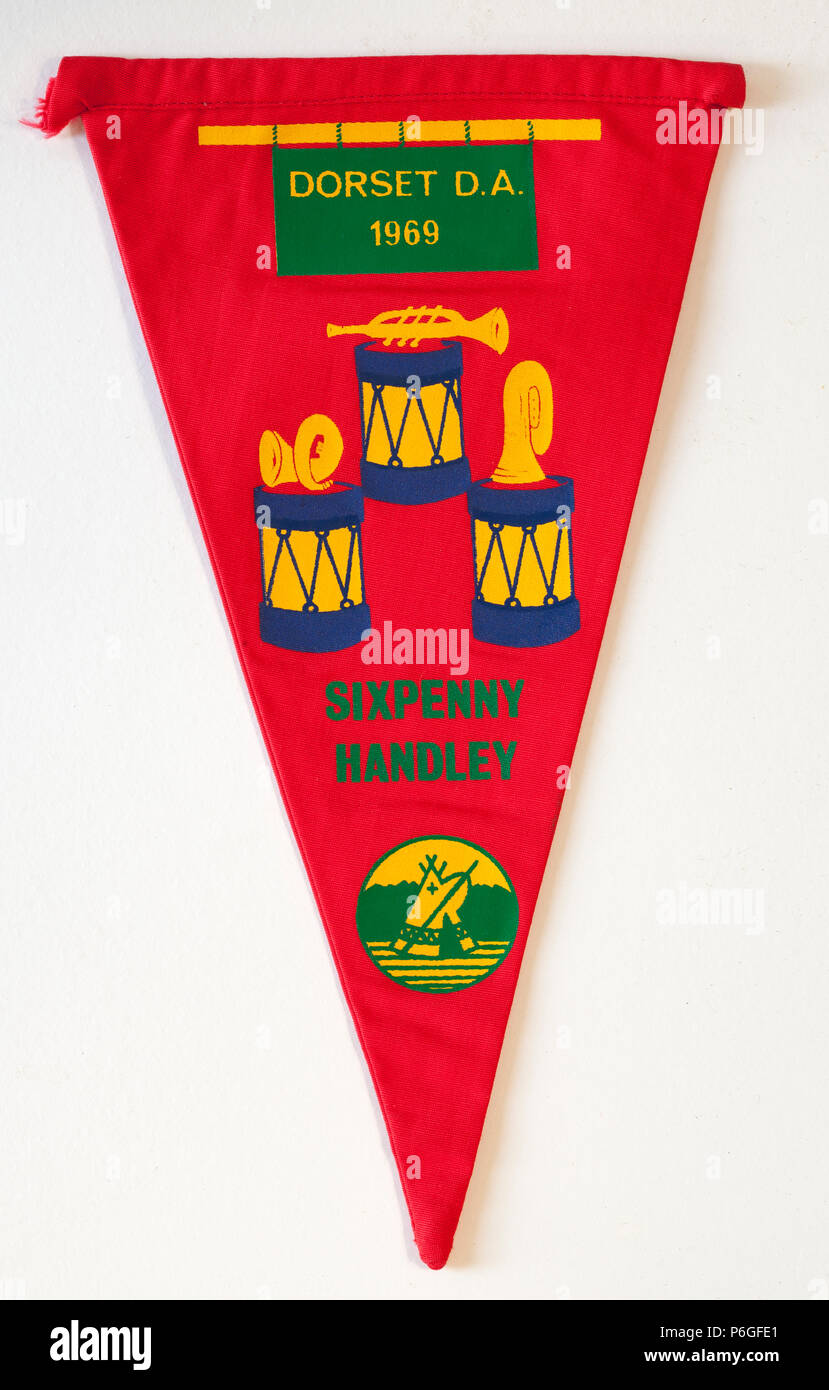 Old vintage british camping flag or pennant dorset da hi-res stock ...