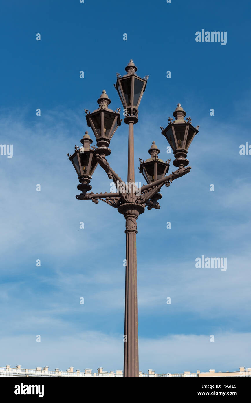 Vertical picture of beautiful light pole located close to Hermitage ...