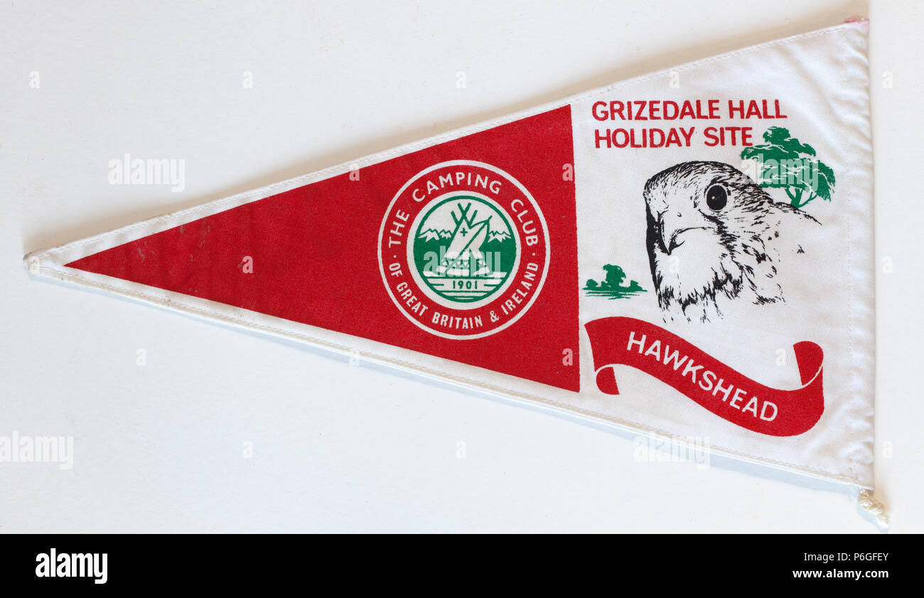 Old Vintage British Camping Flag or Pennan Grizedale Hall Hawkshead ...