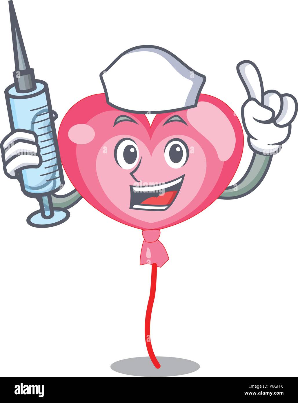 Nurse ballon heart character cartoon Stock Vector Image & Art - Alamy