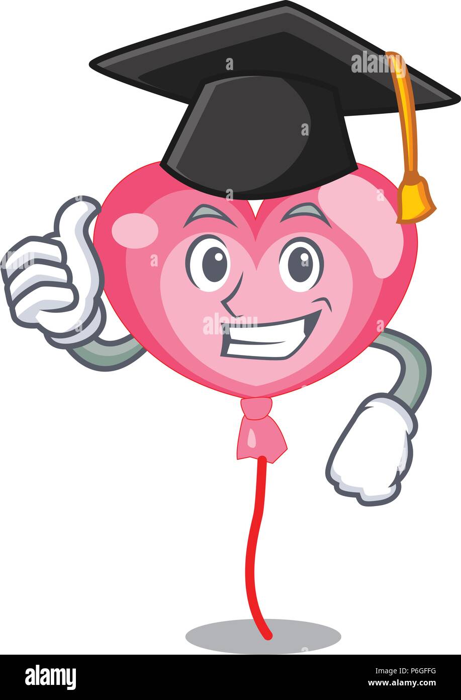 Graduation ballon heart character cartoon Stock Vector Image & Art - Alamy