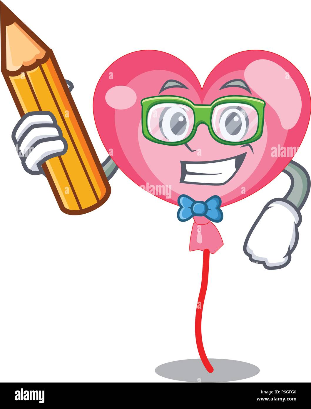 Student ballon heart character cartoon Stock Vector Image & Art - Alamy