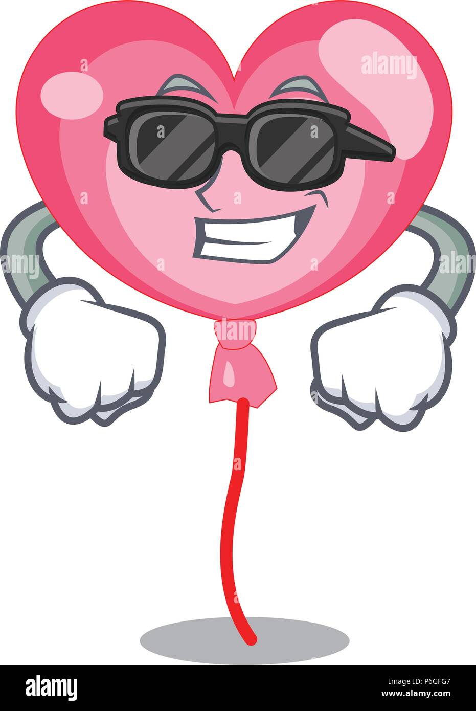 Super cool ballon heart character cartoon Stock Vector Image & Art - Alamy