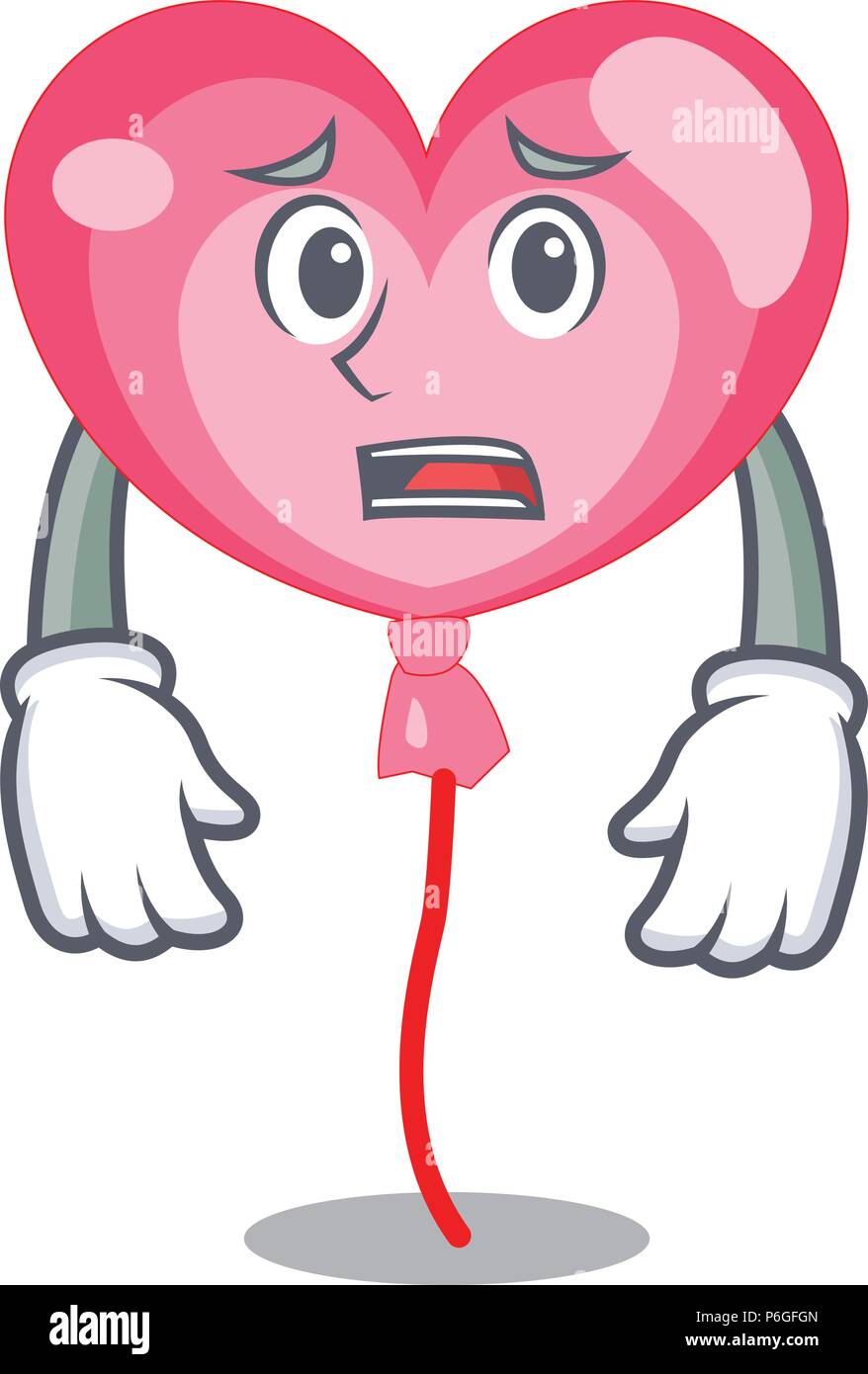 Afraid ballon heart mascot cartoon Stock Vector Image & Art - Alamy