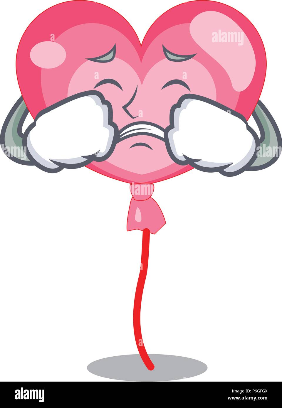 Crying ballon heart mascot cartoon Stock Vector Image & Art - Alamy
