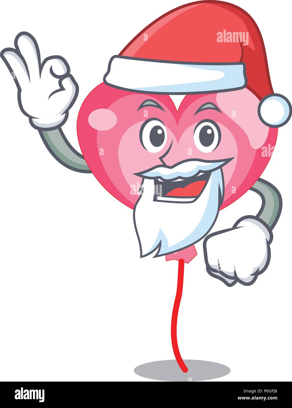 Santa ballon heart mascot cartoon Stock Vector Image & Art - Alamy