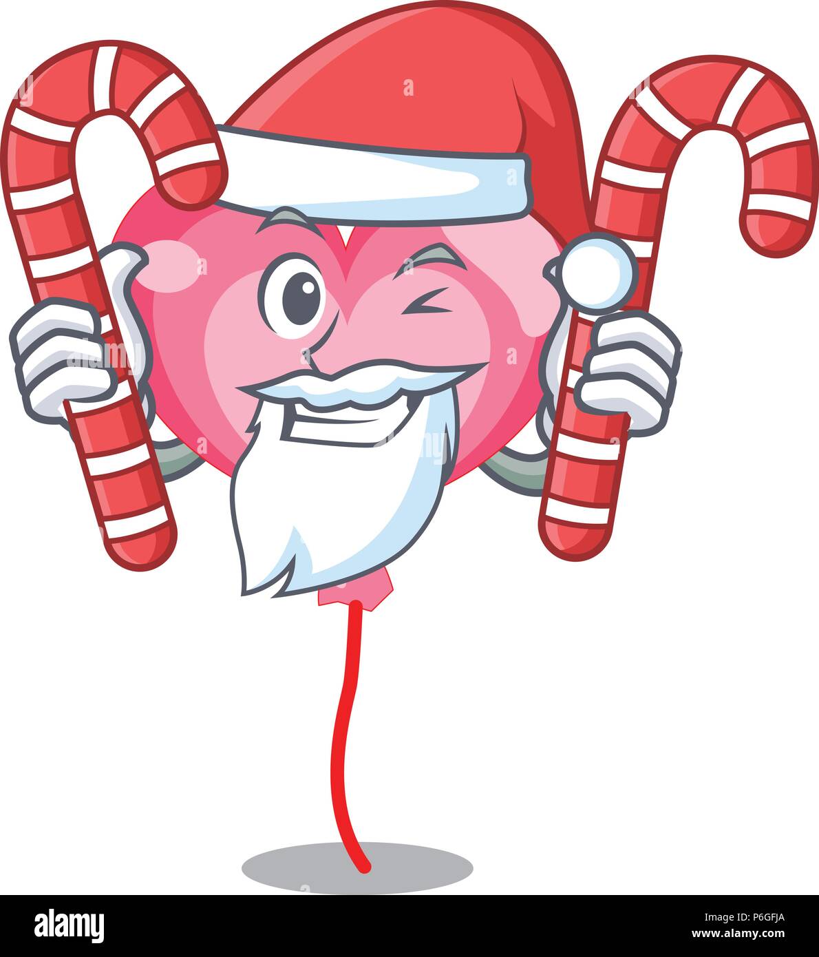 Santa with candy ballon heart mascot cartoon Stock Vector Image & Art ...