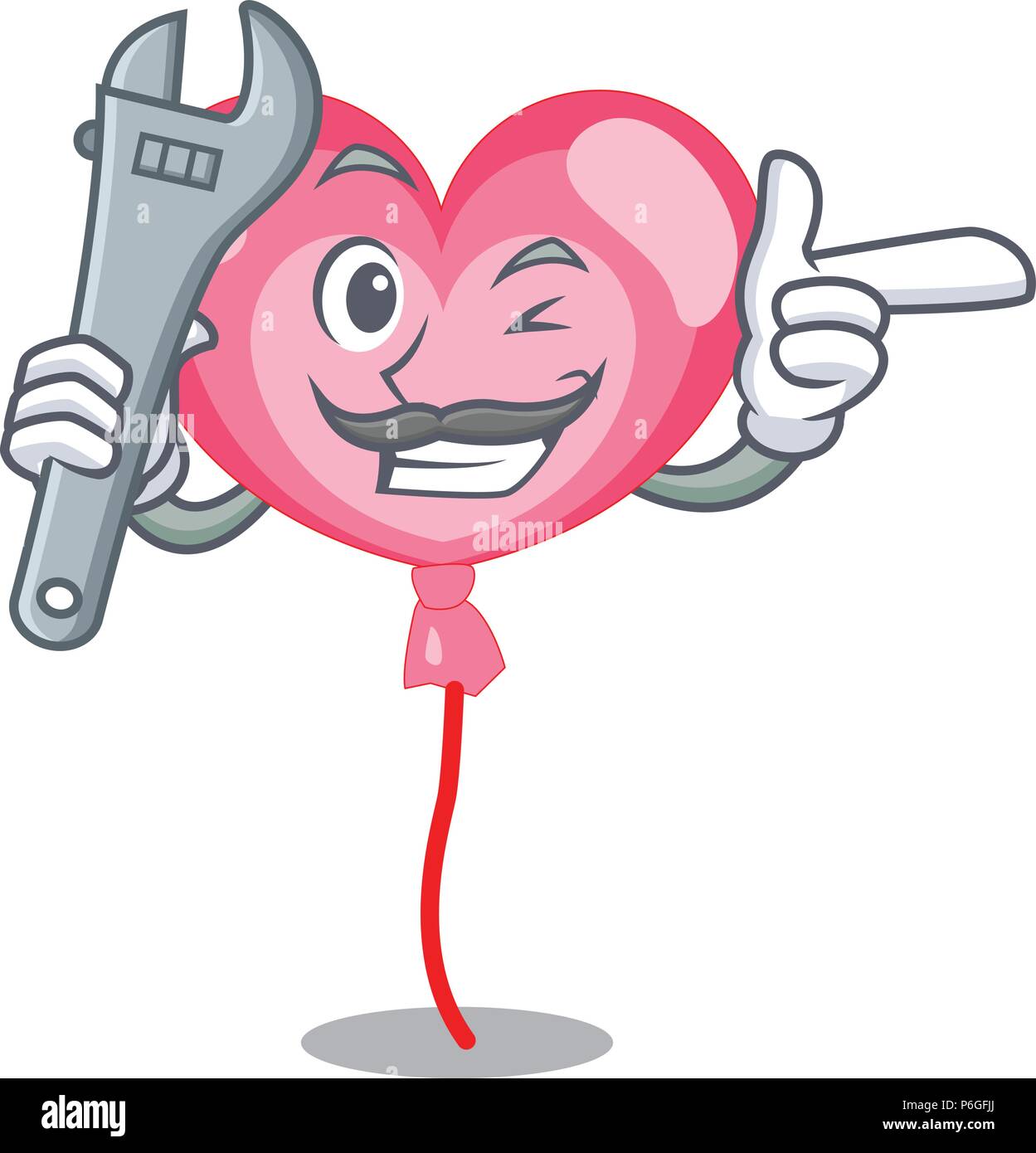 Mechanic ballon heart mascot cartoon Stock Vector Image & Art - Alamy