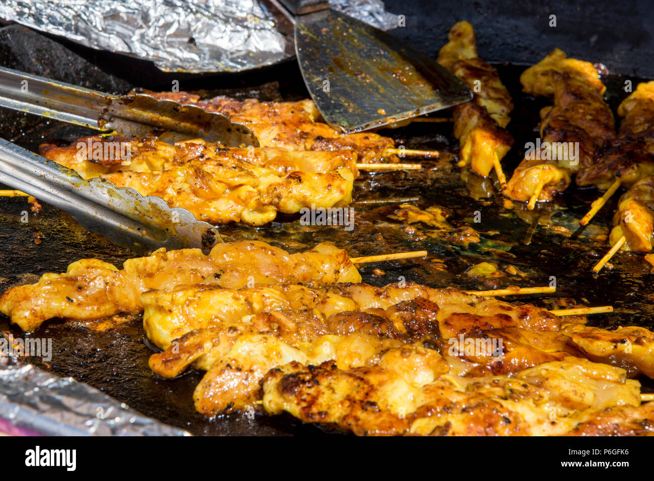 Sticky Asian Chicken Skewers - Food Street Market Reading, UK - June ...