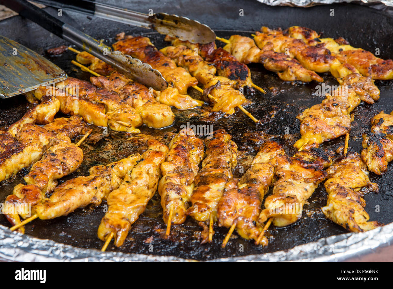 Sticky Asian Chicken Skewers - Food Street Market Reading, UK - June ...