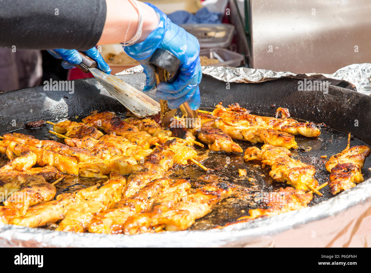 Sticky Asian Chicken Skewers - Food Street Market Reading, UK - June ...