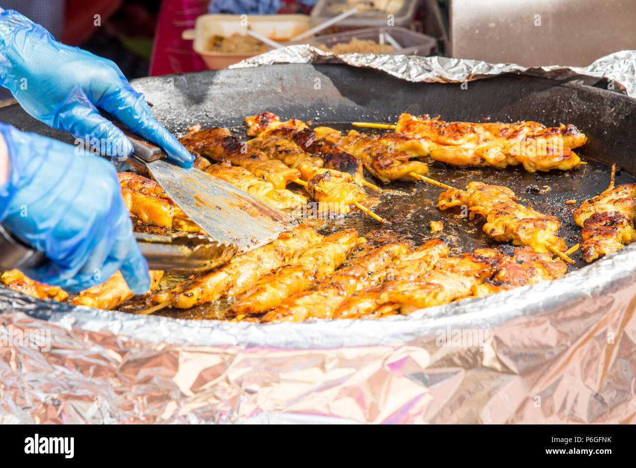 Sticky Asian Chicken Skewers - Food Street Market Reading, UK - June ...