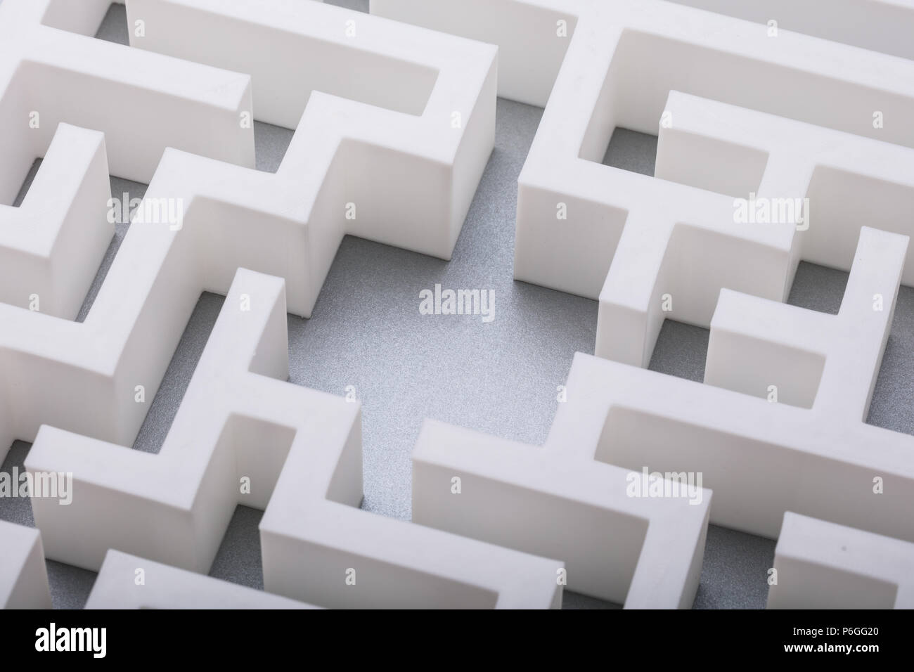 Elevated View Of Abstract Empty White Labyrinth Stock Photo - Alamy