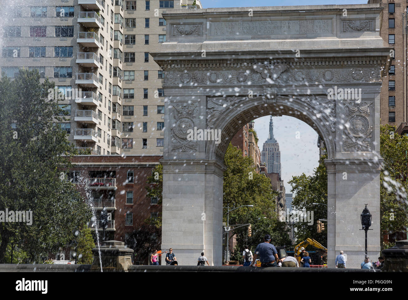 Washington Square. Greenwich Village, Lower Manhattan. Aug, 2016. New ...