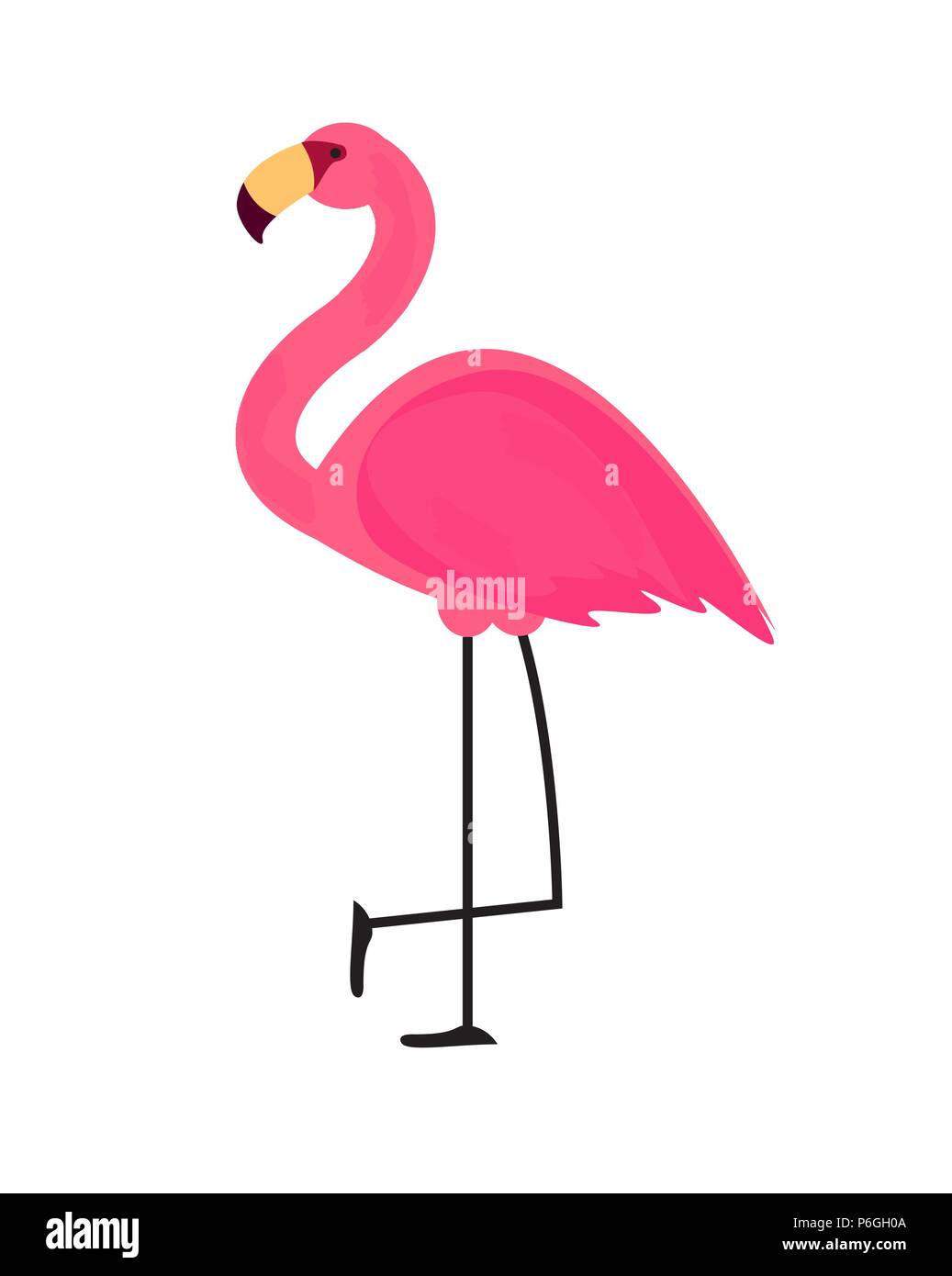 Cute Pink Flamingo Icon Vector Illustration Stock Vector Image & Art ...