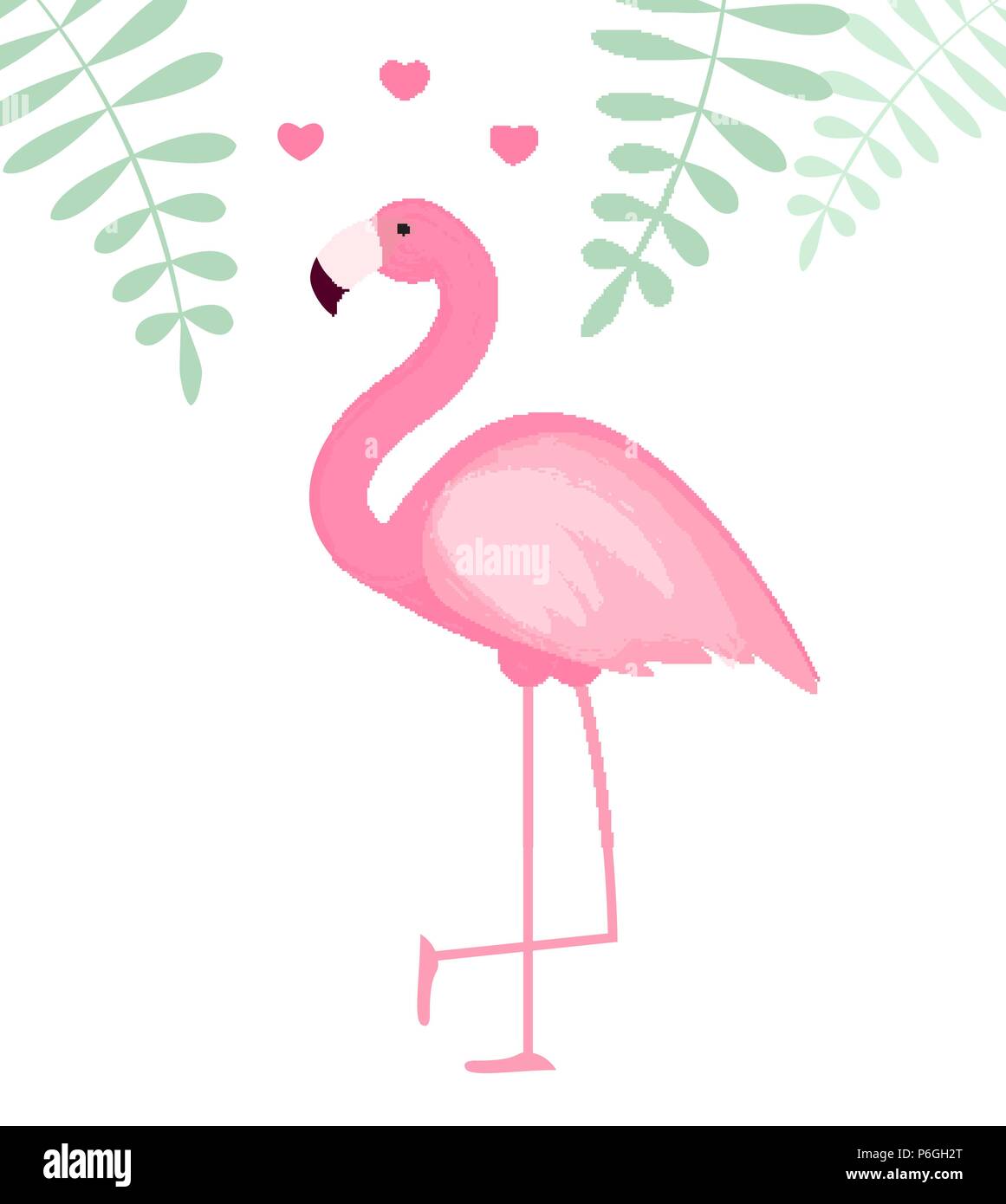 Cute Pink Flamingo Icon Vector Illustration Stock Vector Image & Art ...