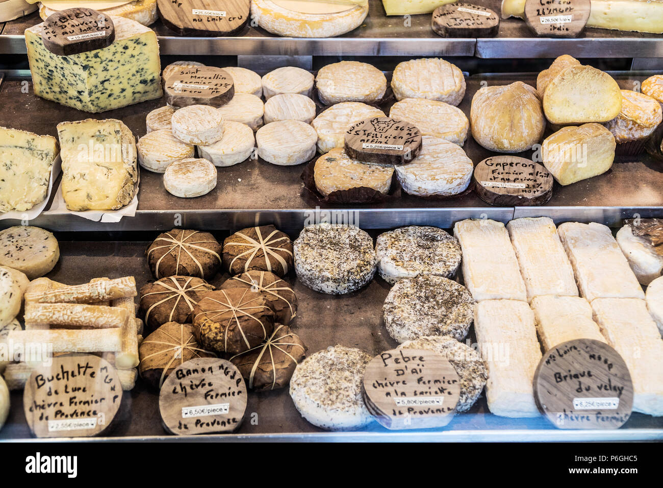 Different cheeses at open air-market Stock Photo - Alamy