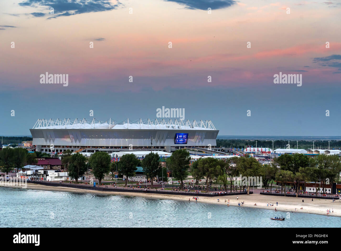 ROSTOV-ON-DON, RUSSIA - JUNE 26, 2018: Sunset view of Rostov Arena ...