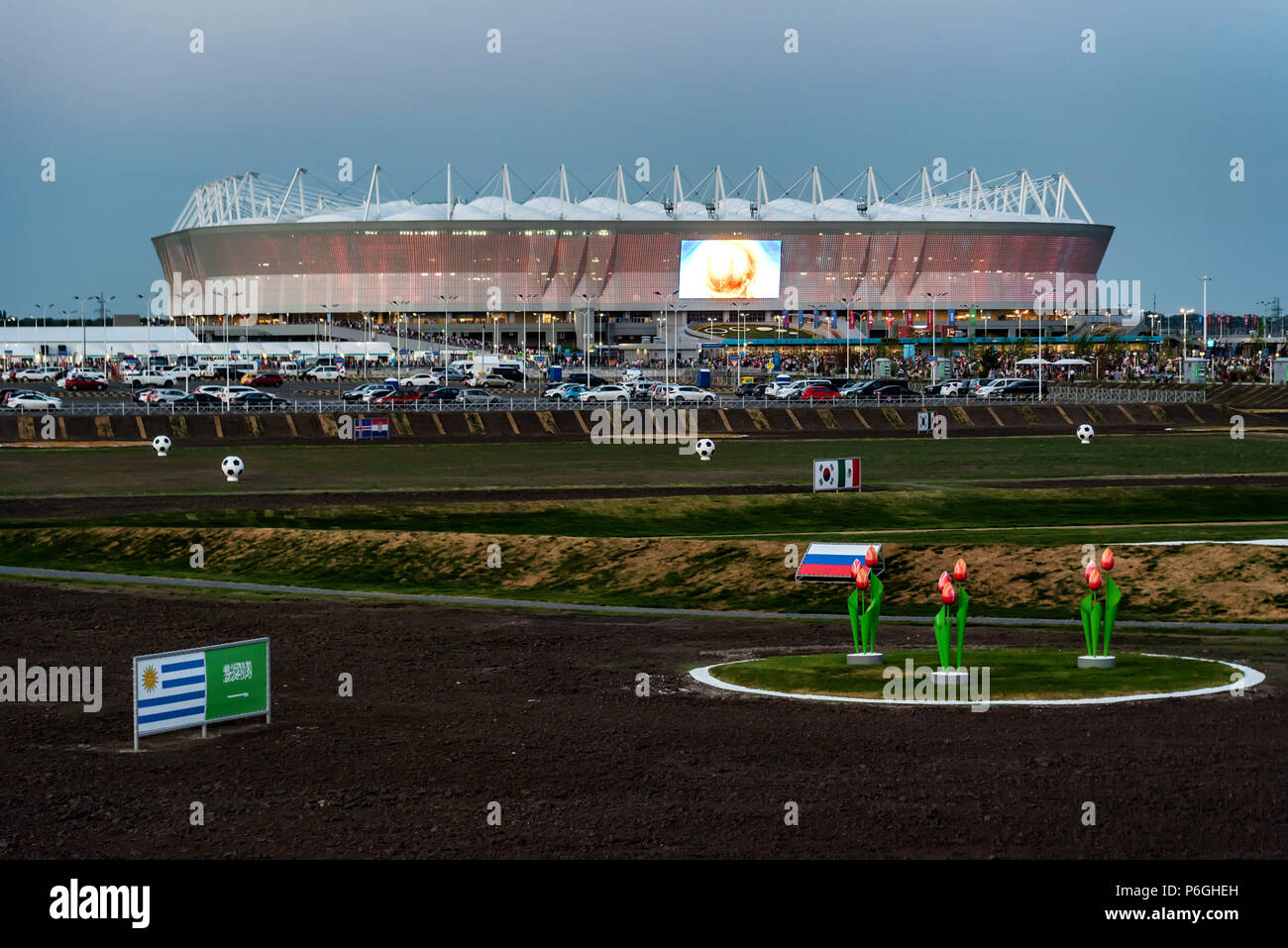 ROSTOV-ON-DON, RUSSIA - JUNE 26, 2018: Sunset view of Rostov Arena ...