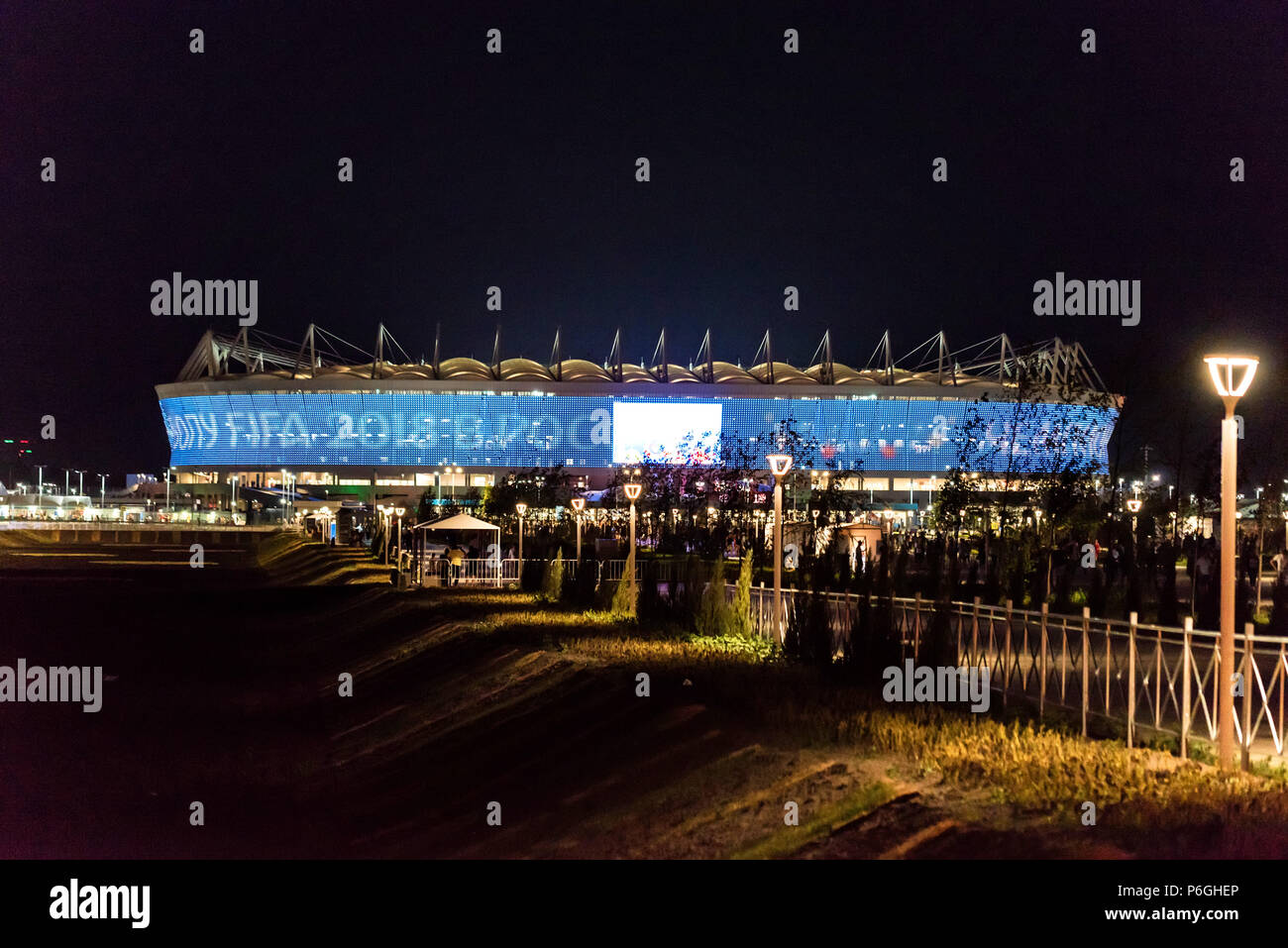 ROSTOV-ON-DON, RUSSIA - JUNE 26, 2018: Night view of Rostov Arena ...