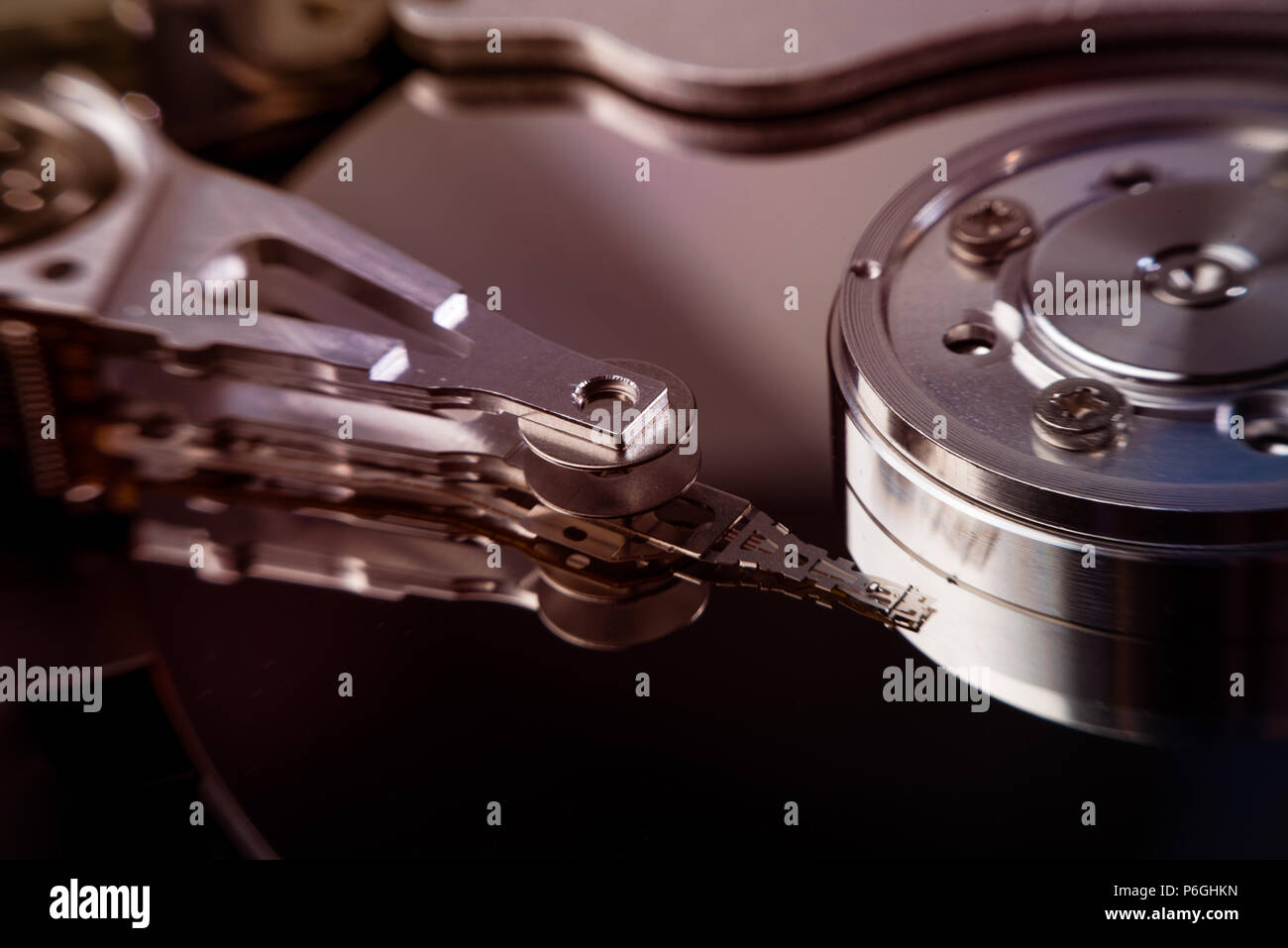 close up inside hard disc Stock Photo - Alamy