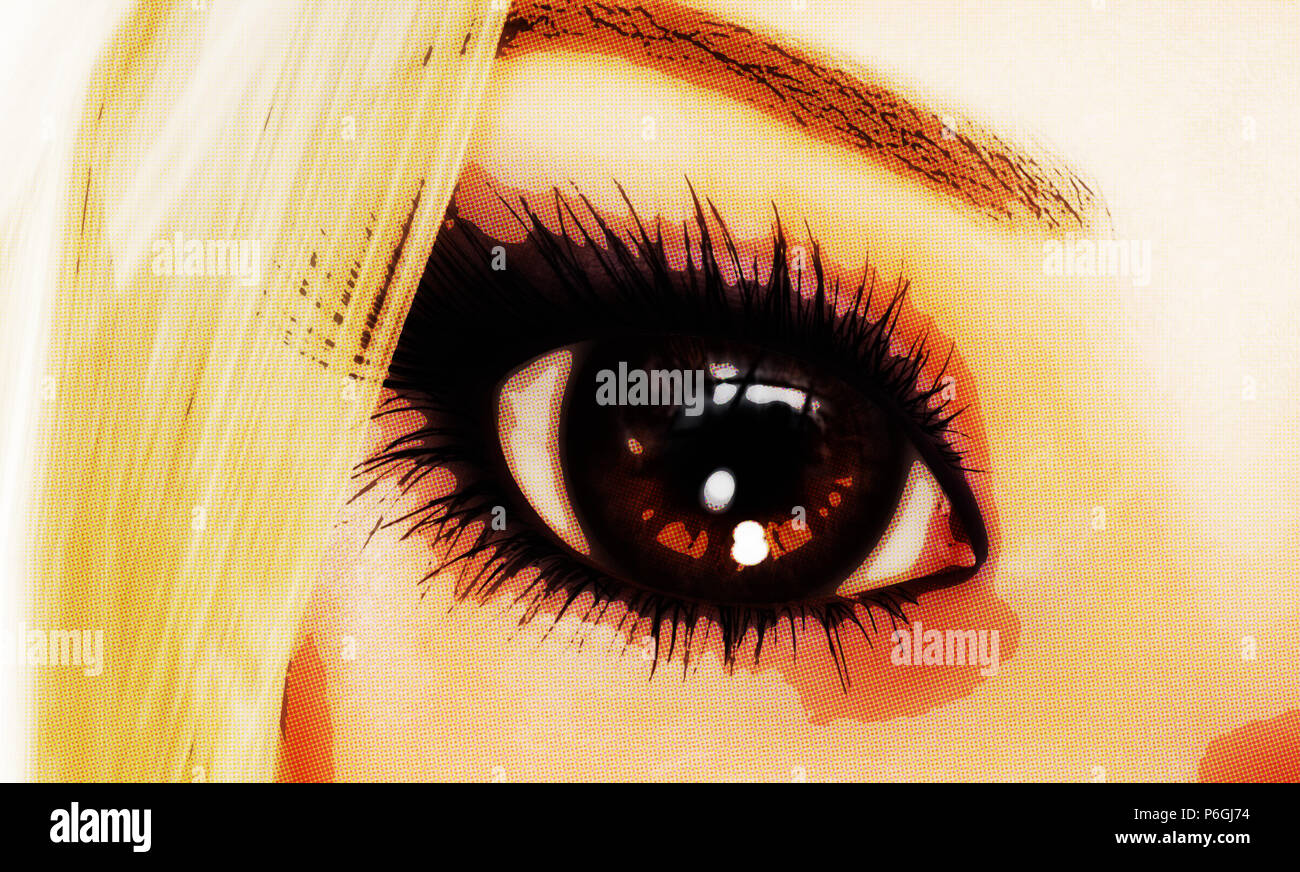 Digital 3D Illustration of a female Eye Stock Photo - Alamy