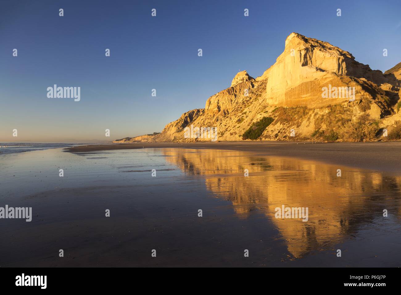 Eroded Sandstone California Cliffs and Torrey Pines State Beach ...