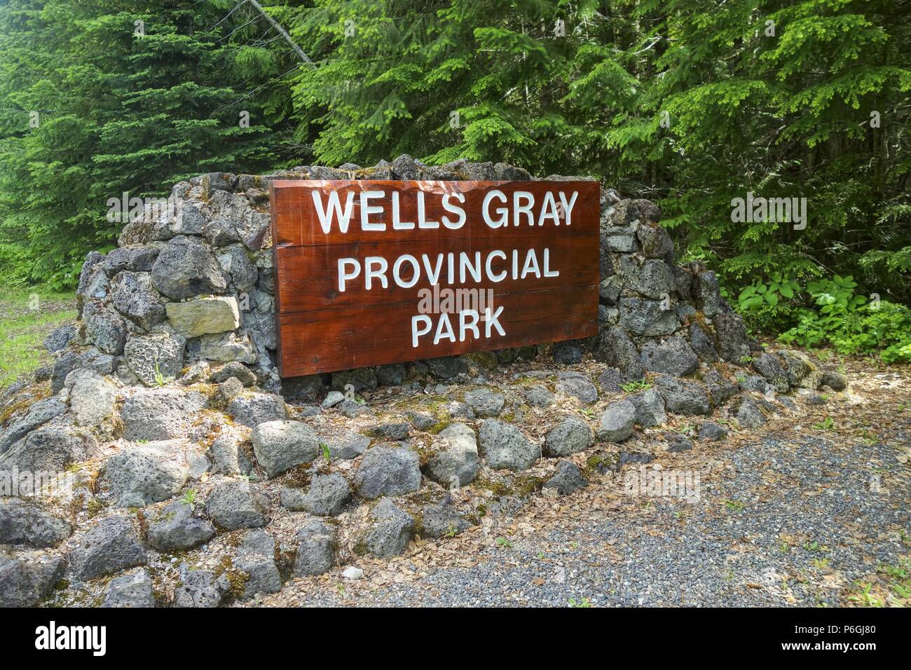 Entrance Table Sign Post Table Wells Gray Provincial Park on Clearwater ...