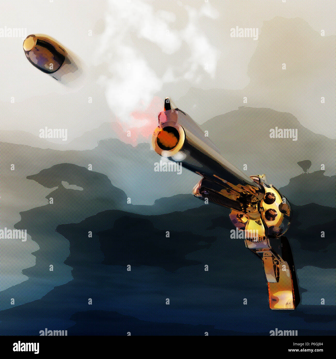 Digital 3D Illustration of a Revolver Stock Photo - Alamy