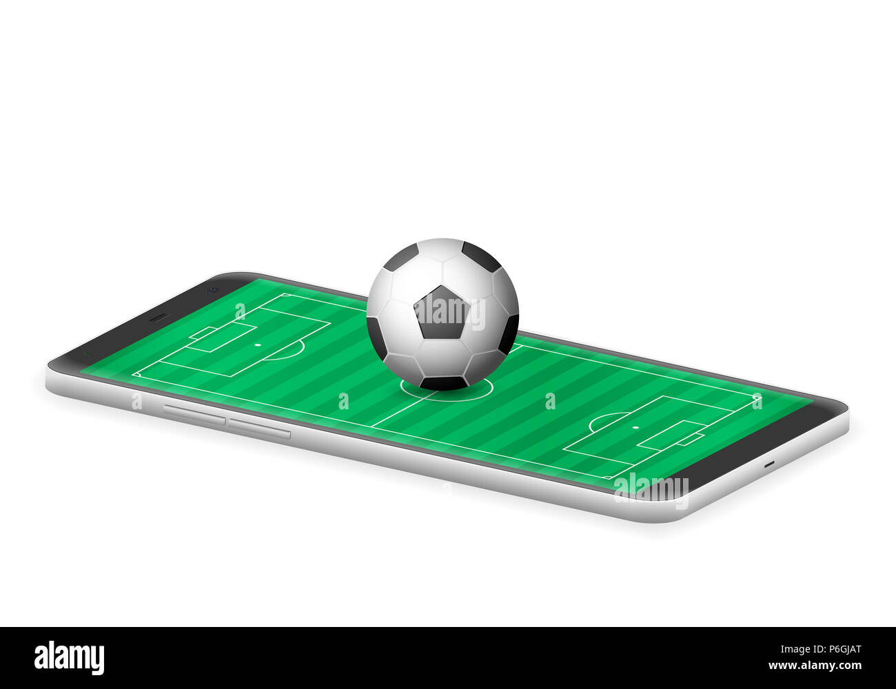 Smart phone soccer on a white background Stock Photo - Alamy