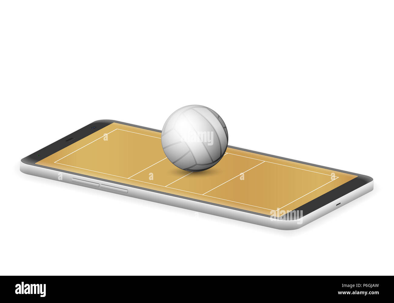 Smart phone volleyball on a white background Stock Photo - Alamy