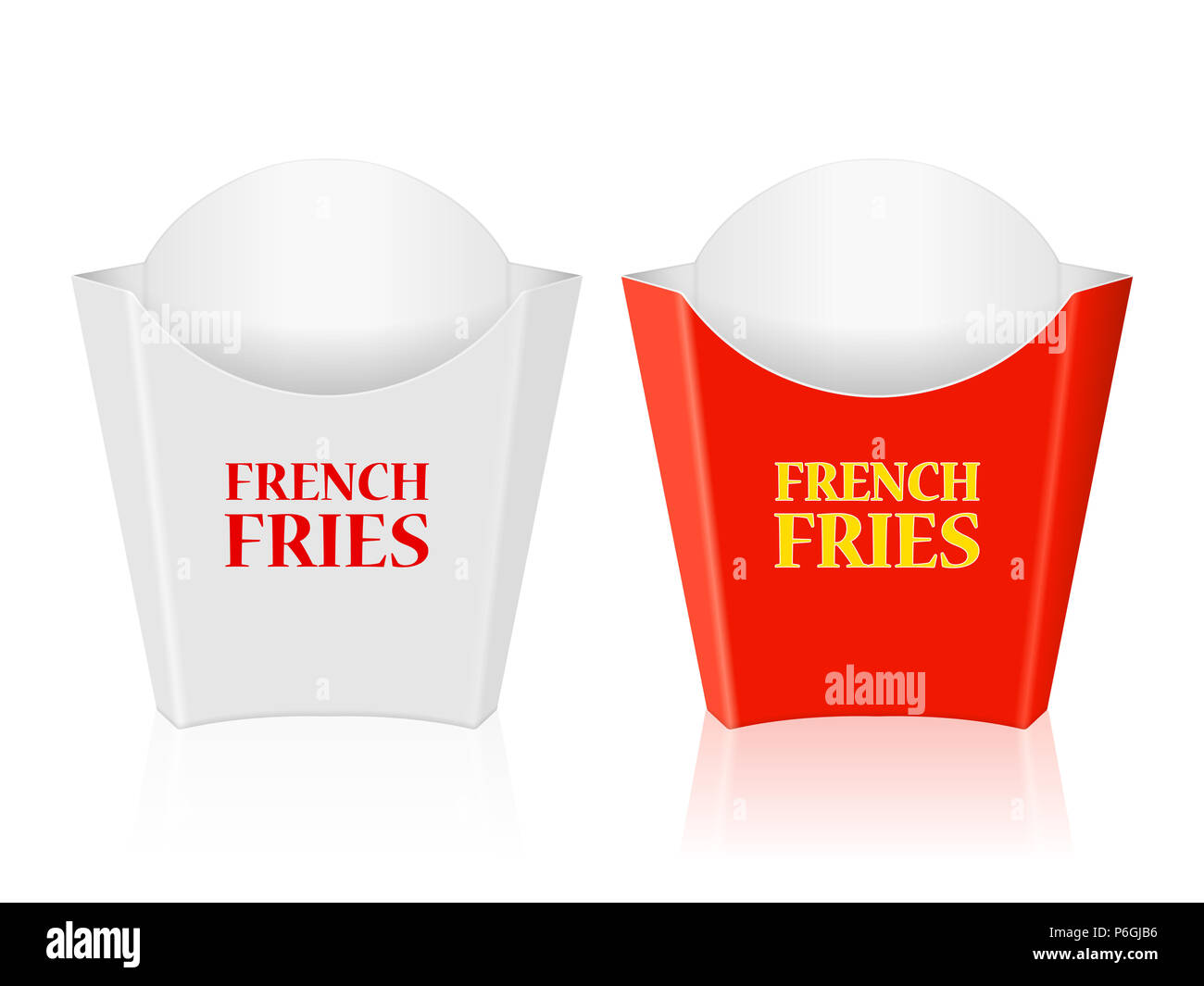 French fries paper box on a white background Stock Photo - Alamy