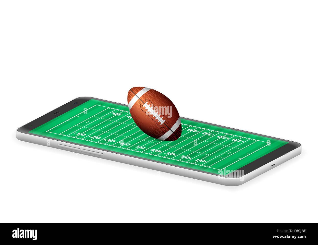 Smart phone football on a white background Stock Photo - Alamy