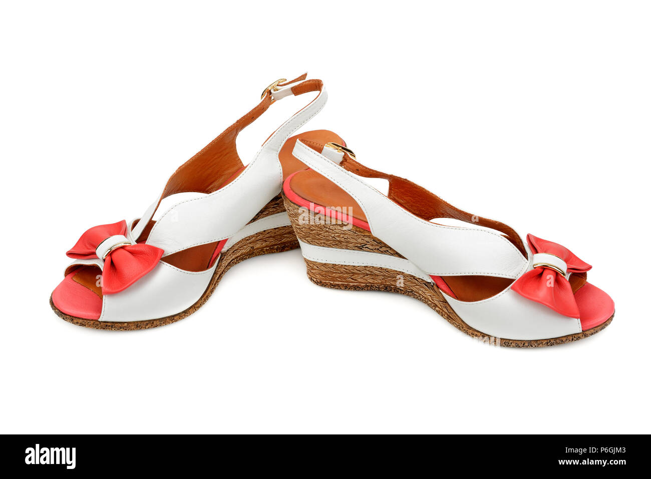 platform sandals isolated on white background Stock Photo - Alamy