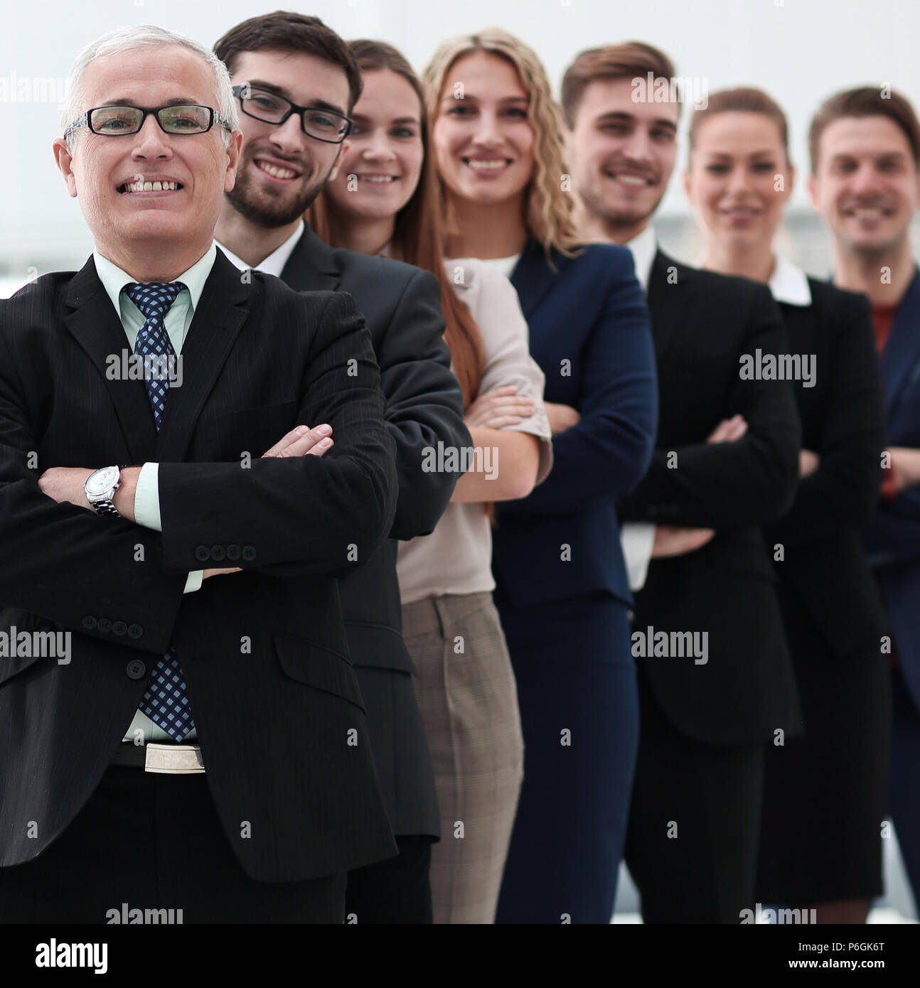 group of business people standing up for each other Stock Photo - Alamy