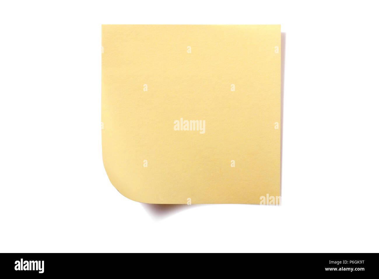 Yellow square sticky post note isolated on white Stock Photo - Alamy