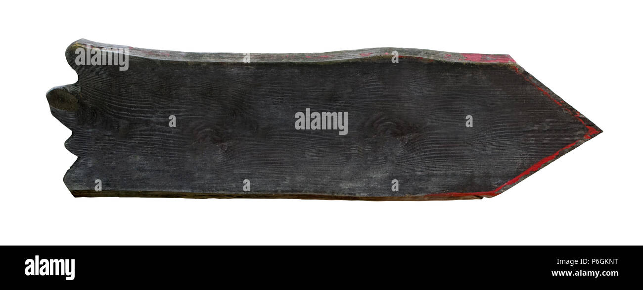 Wooden arrow, the pointer of wood. Isolated on white background Stock ...