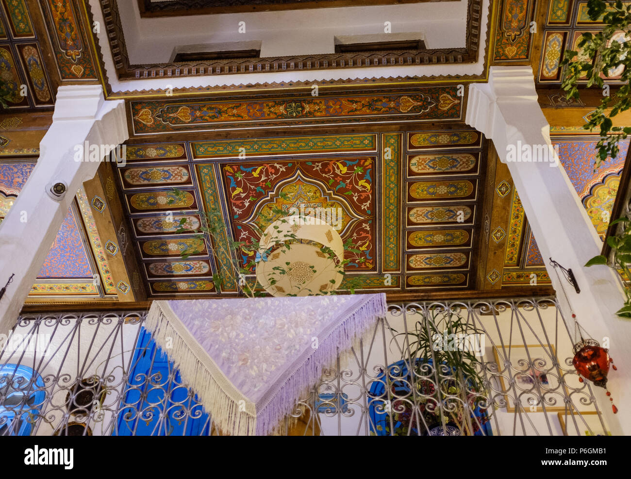 CHEFCHAOUEN, MOROCCO - CIRCA APRIL 2017: Interior decorations of the ...