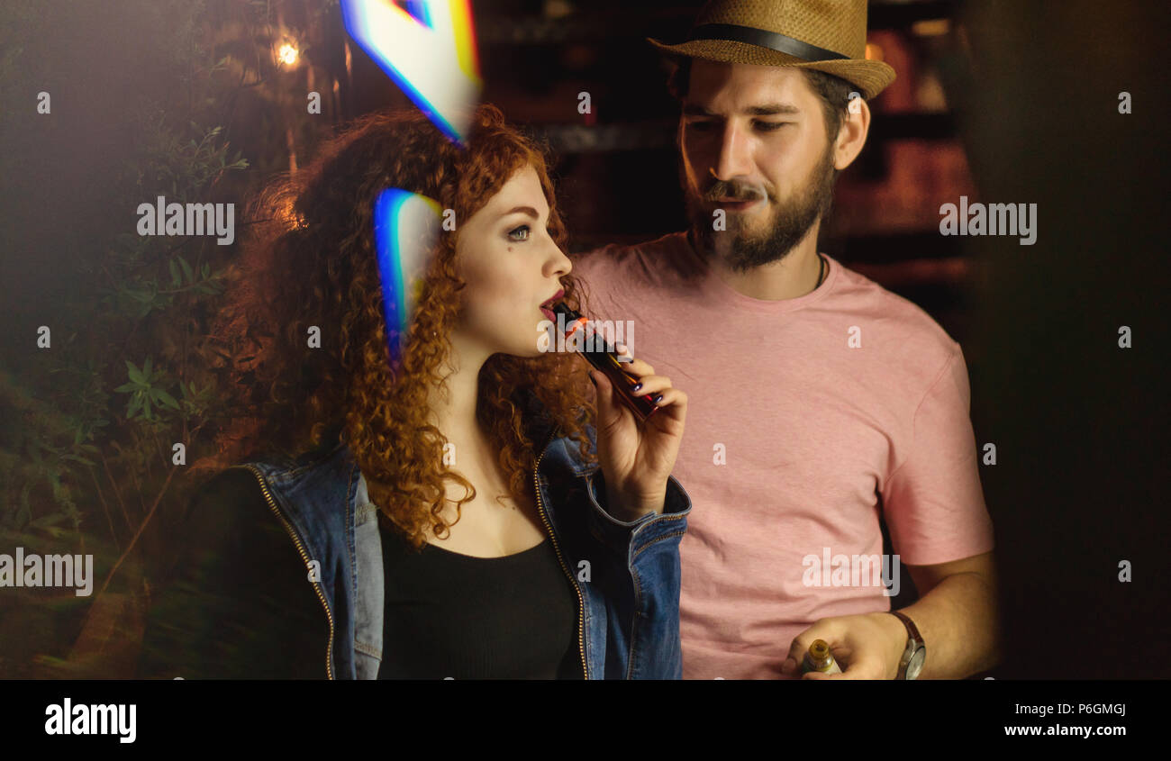 Face beautiful girl cigarette smoke hi-res stock photography and images ...