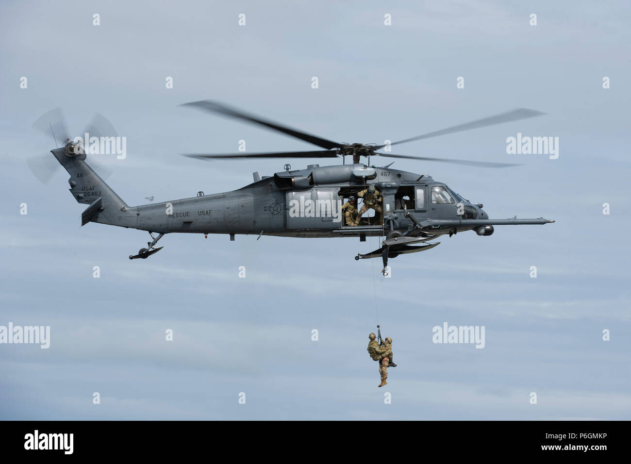 U.S. Air Force pararescuemen from the Alaska Air National Guard 212th ...