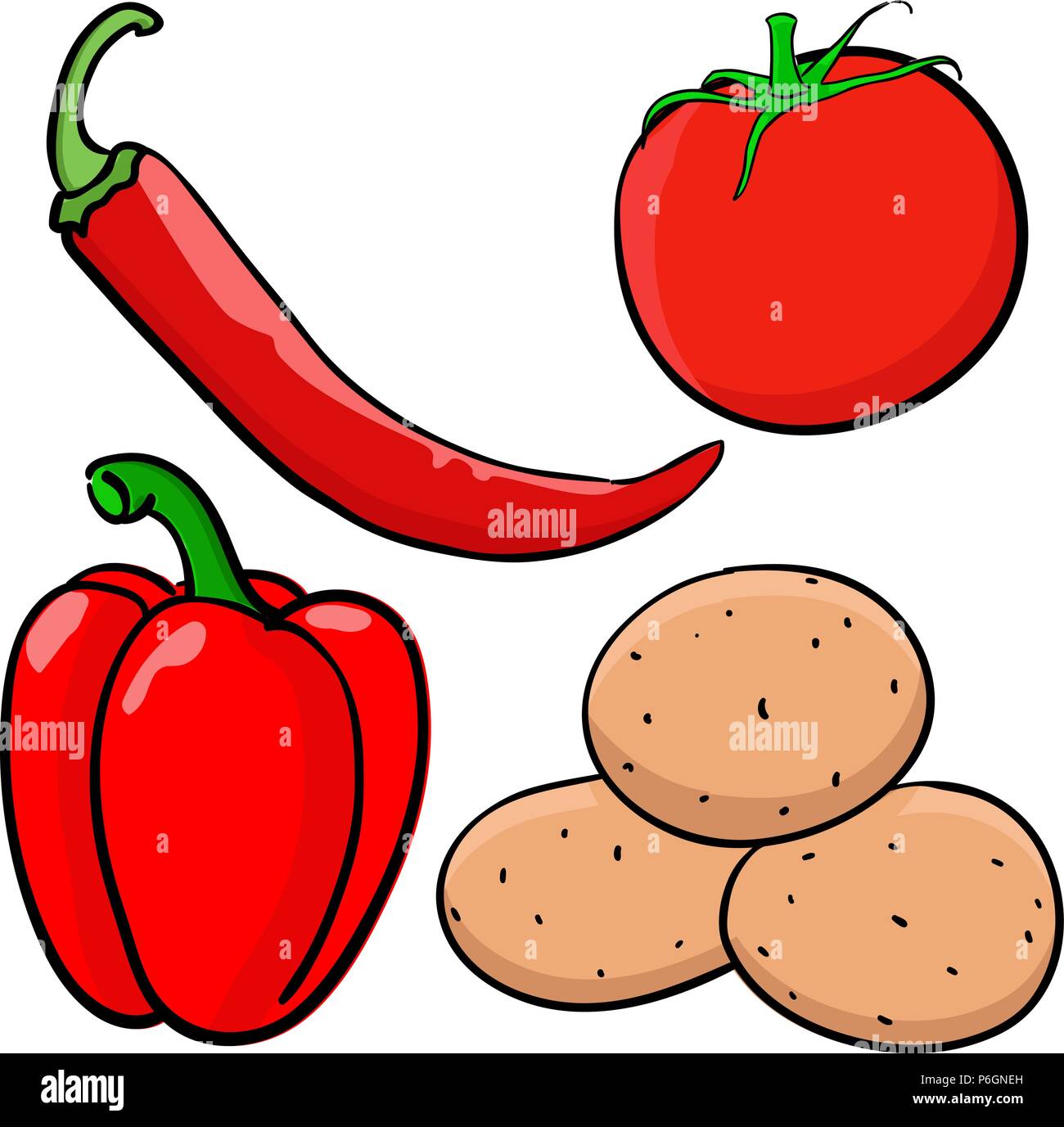 Red Vegetables Drawing