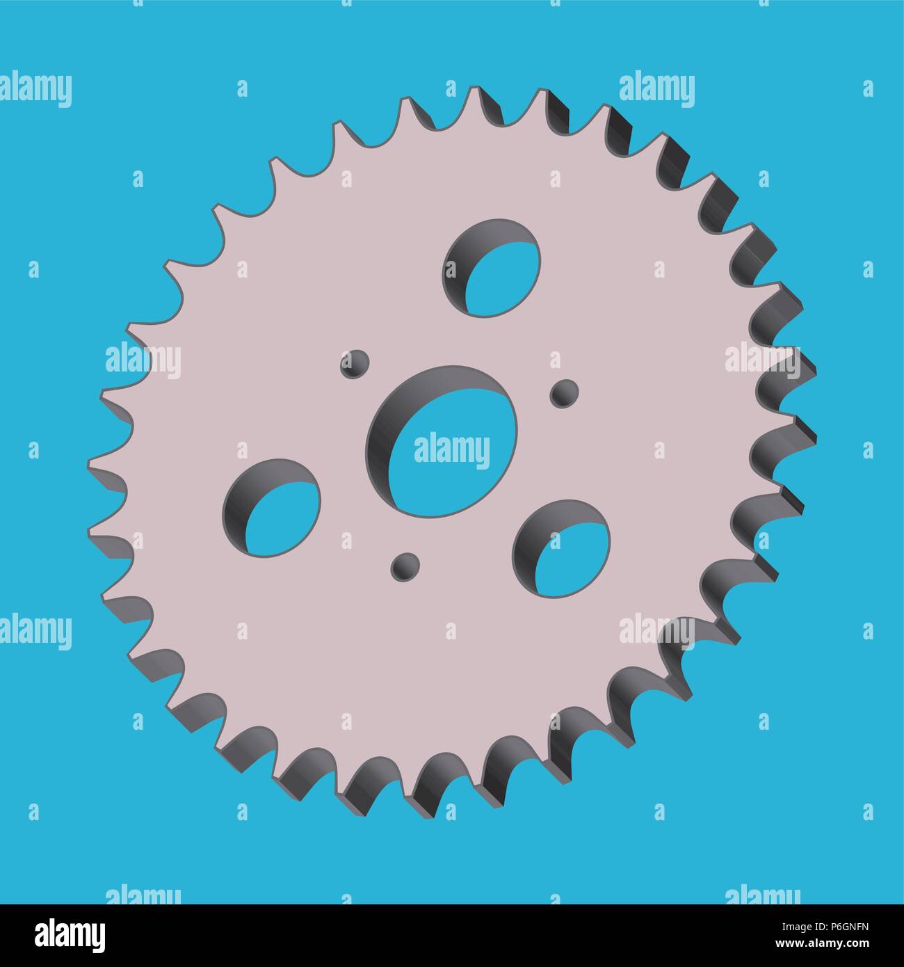 Sprocket wheel on blue background. 3d vector Stock Vector Image & Art ...