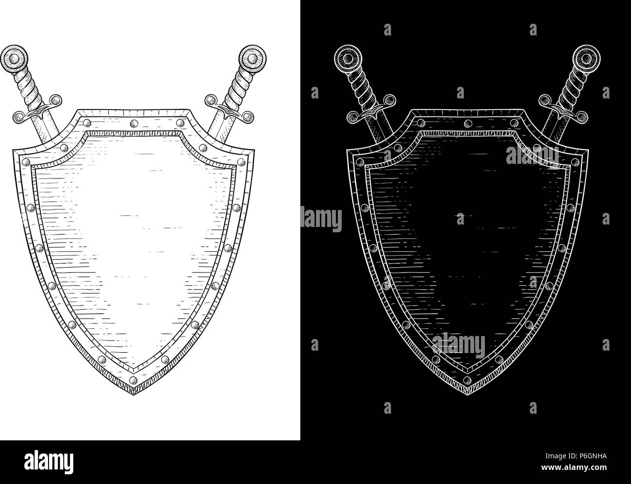 Medieval shield drawing hi-res stock photography and images - Alamy