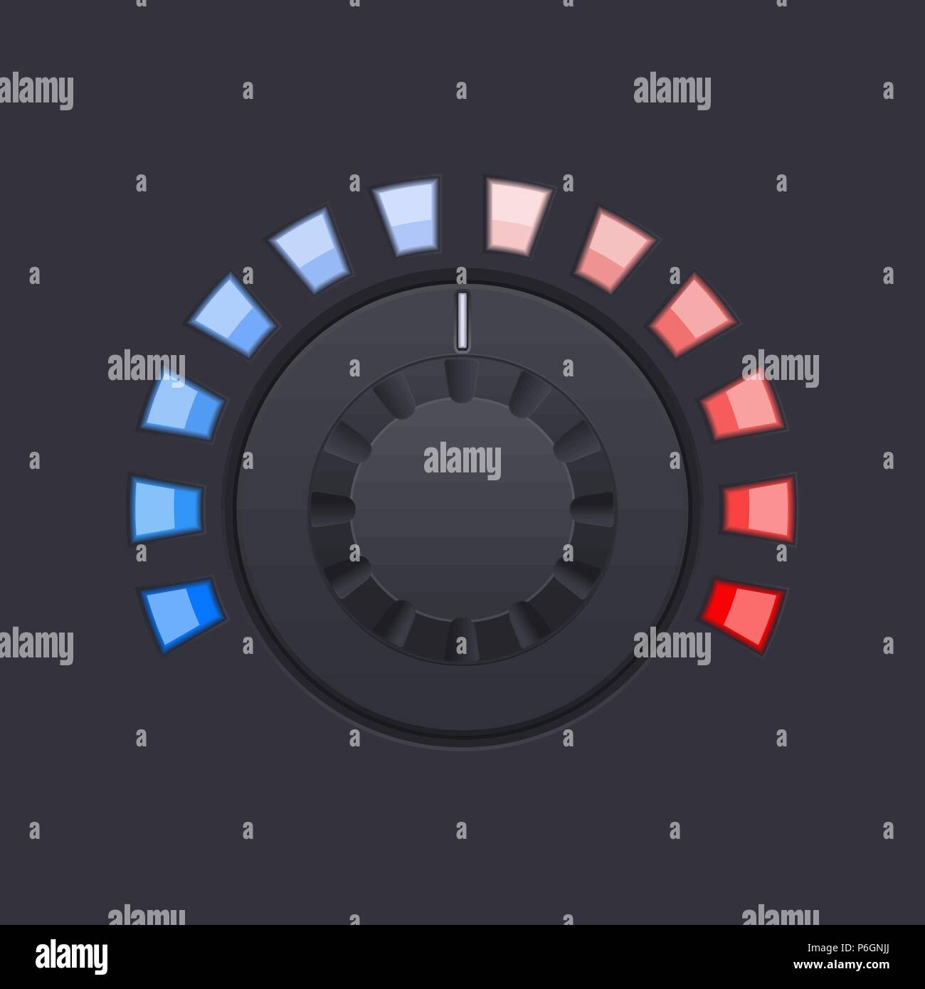 Black round knob button with red and blue scale Stock Vector Image ...