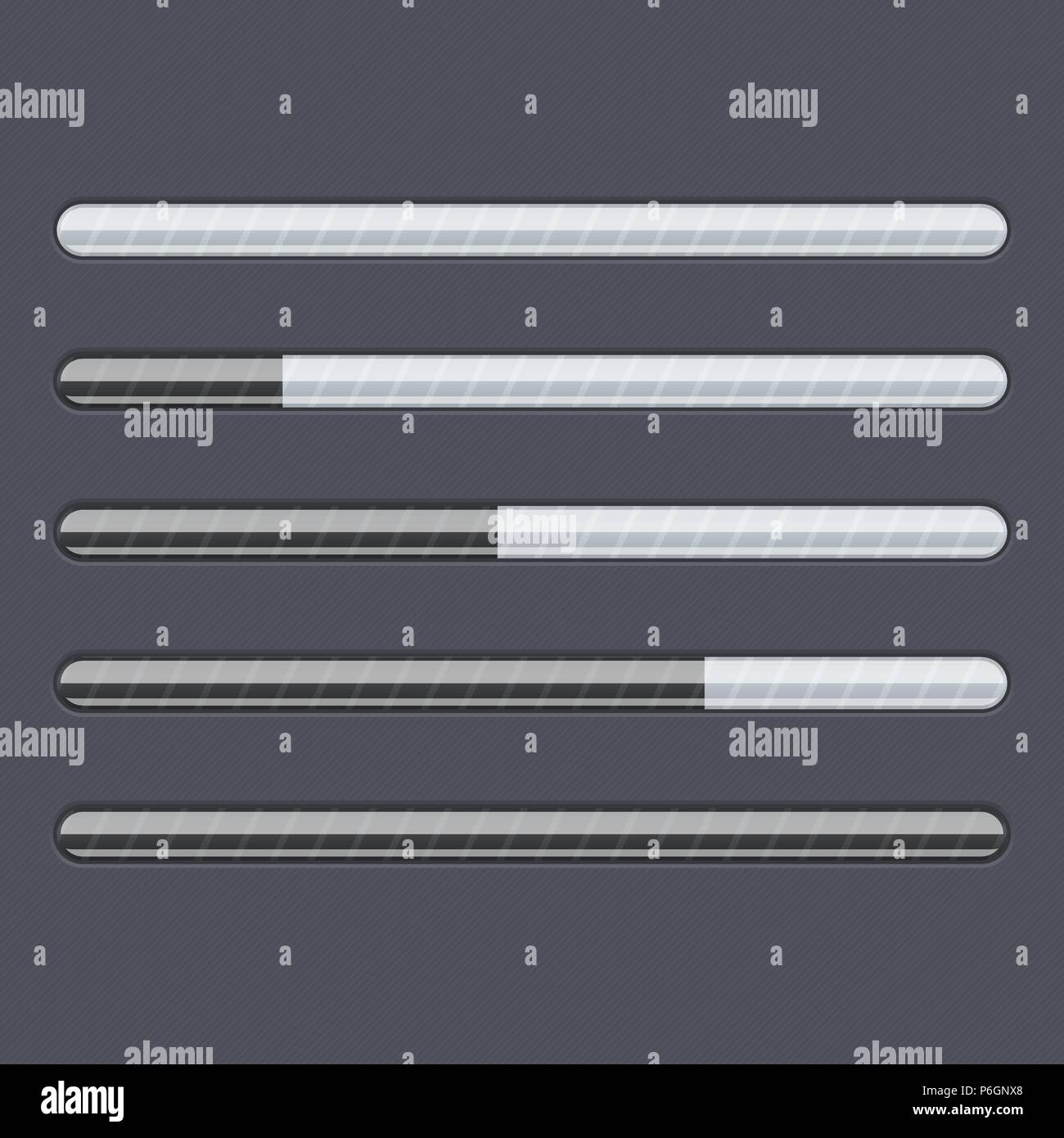 Loading progress bar. Black web interface with gray lines Stock Vector ...